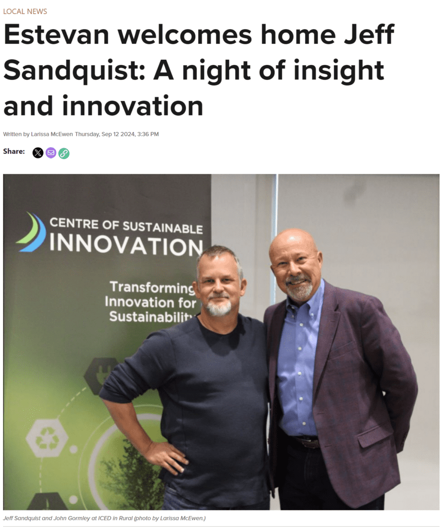 Estevan welcomes home Jeff Sandquist: A night of insight and innovation ...
